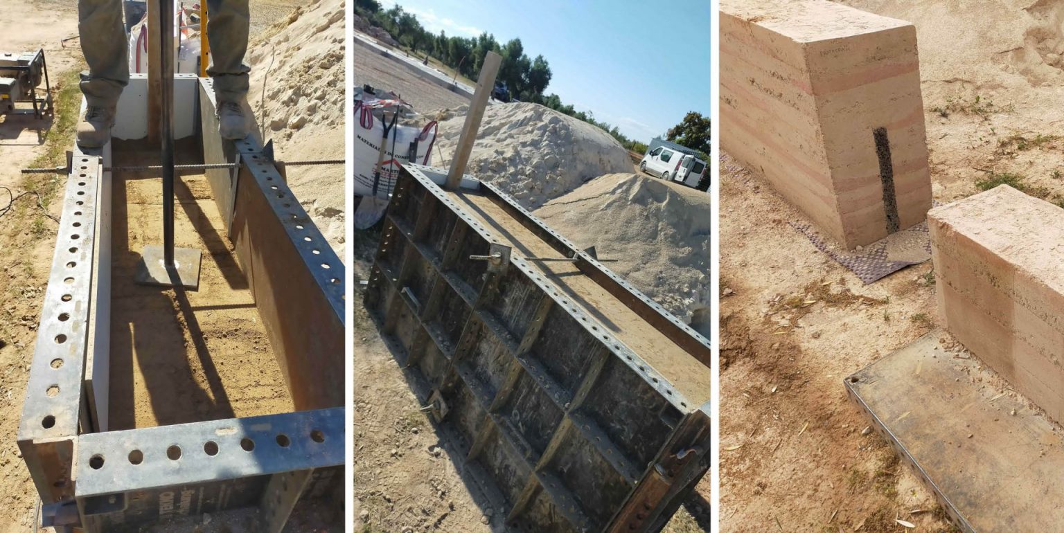 Construcción de muros tapial